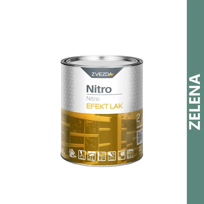 ZVEZDA nitro efekt lak za metal zelena 0.75l