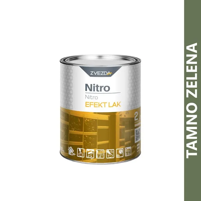 ZVEZDA nitro efekt lak za metal tamno zelena 0.75l