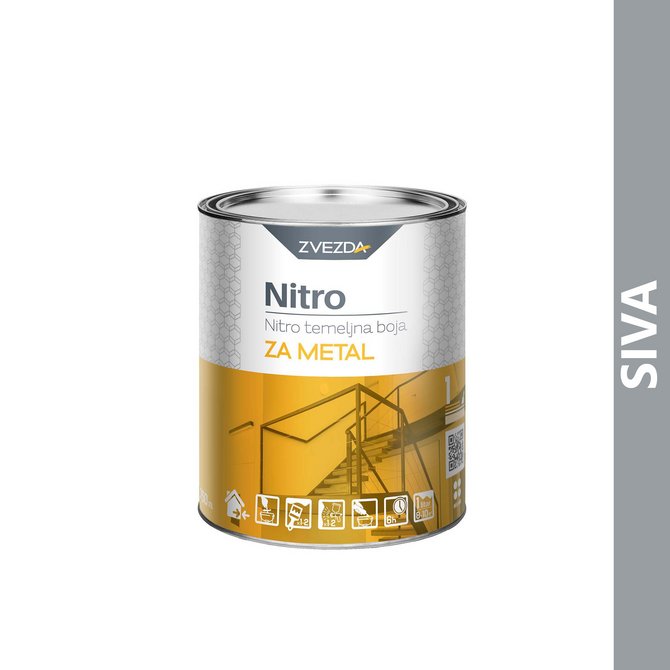 ZVEZDA nitro osnovna boja za metal siva 0.75l