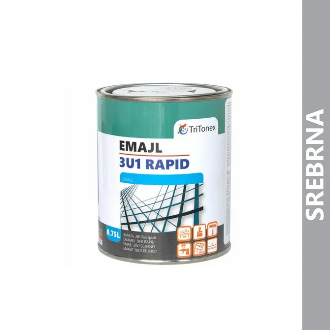 TRITONEX boja za metal 3 u 1 rapid srebrna 0.75l