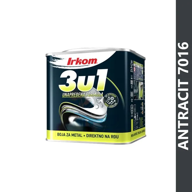 IRKOM 3 u 1 boja za metal antracit 1kg
