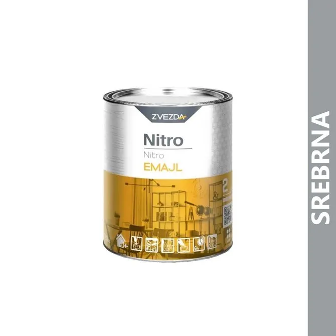 ZVEZDA nitro boja za drvo i metal srebrna 0.75l