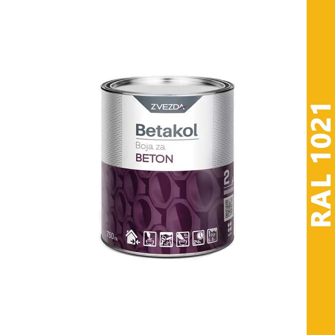 HELIOS betakol boja za beton 0.75l žuta