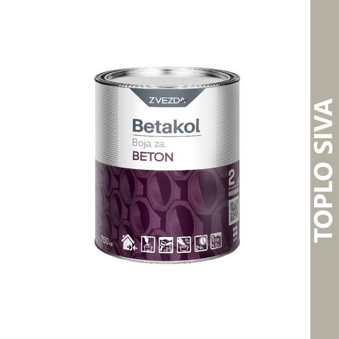HELIOS betakol boja za beton 0.75l svetlo siva