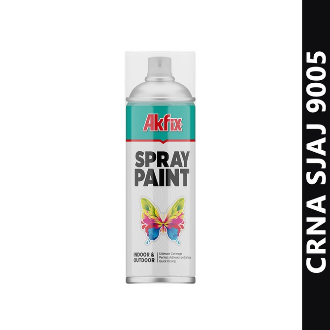 AKFIX boja u spreju 9005 crna sjaj 400 ml