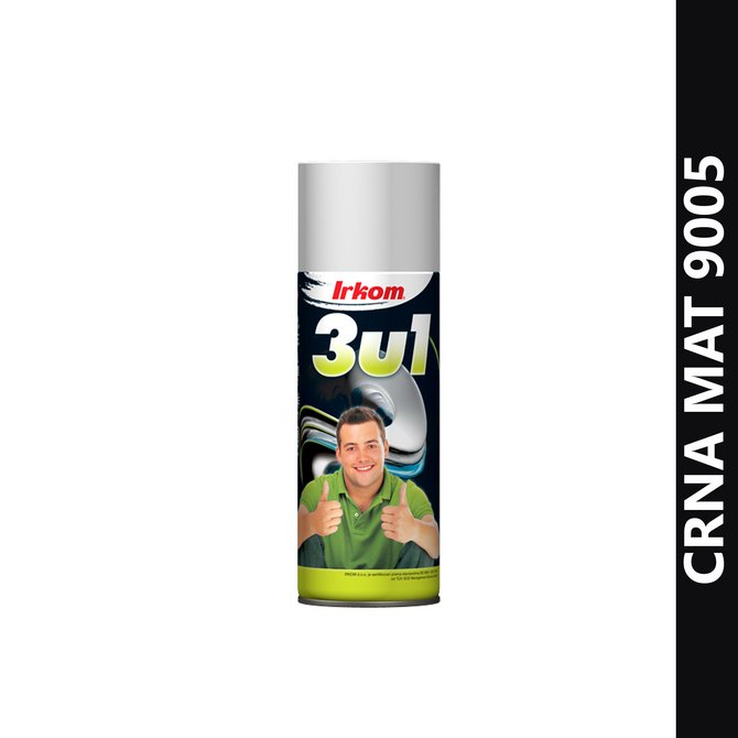 IRKOM 3 u 1 sprej crni mat 9005 mat