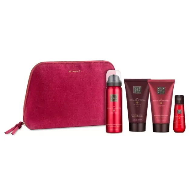 Rituals Ayurveda Set penušavi gel 50ml + suvo ulje 30ml + šampon 70ml + balzam 70ml