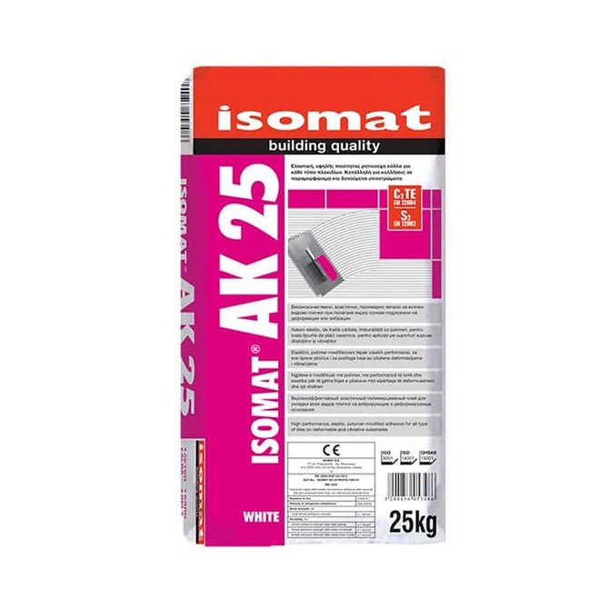 ISOMAT lepak za pločice AK25 bela 25 kg