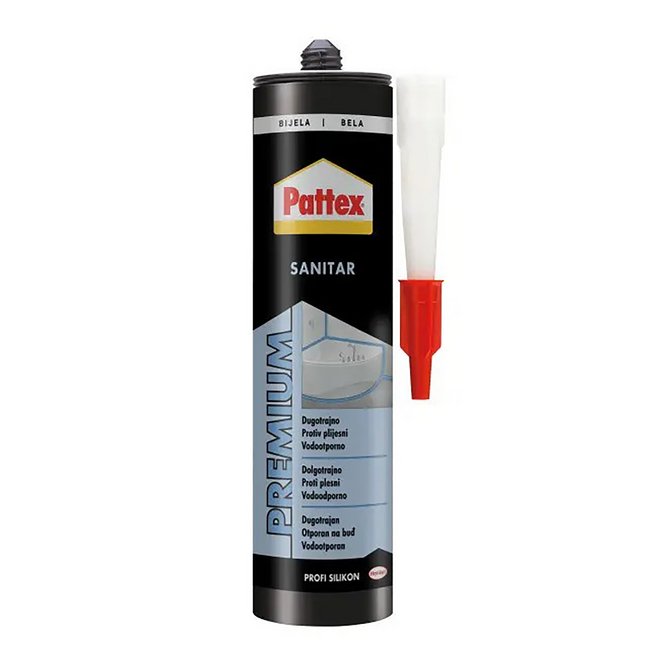 PATTEX sanitarni silikon 280ml bela