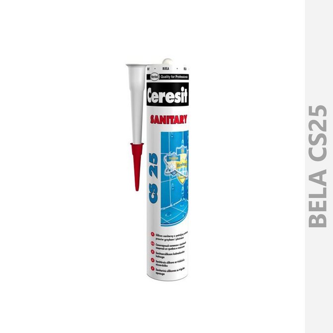 CERESIT CS25 sanitarni silikon 280 ml bela