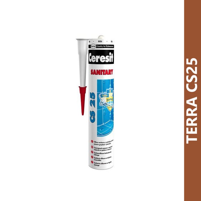 CERESIT CS25 sanitarni silikon 280 ml terra
