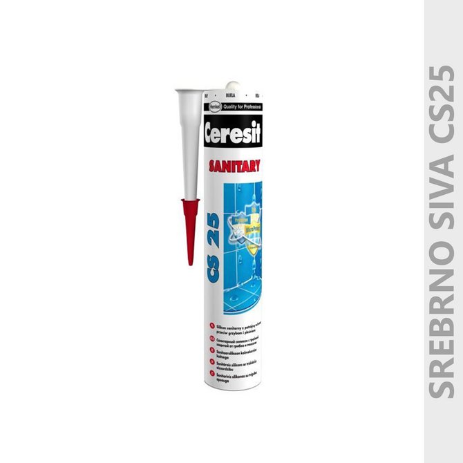 CERESIT CS25 sanitarni silikon 280 ml srebrna