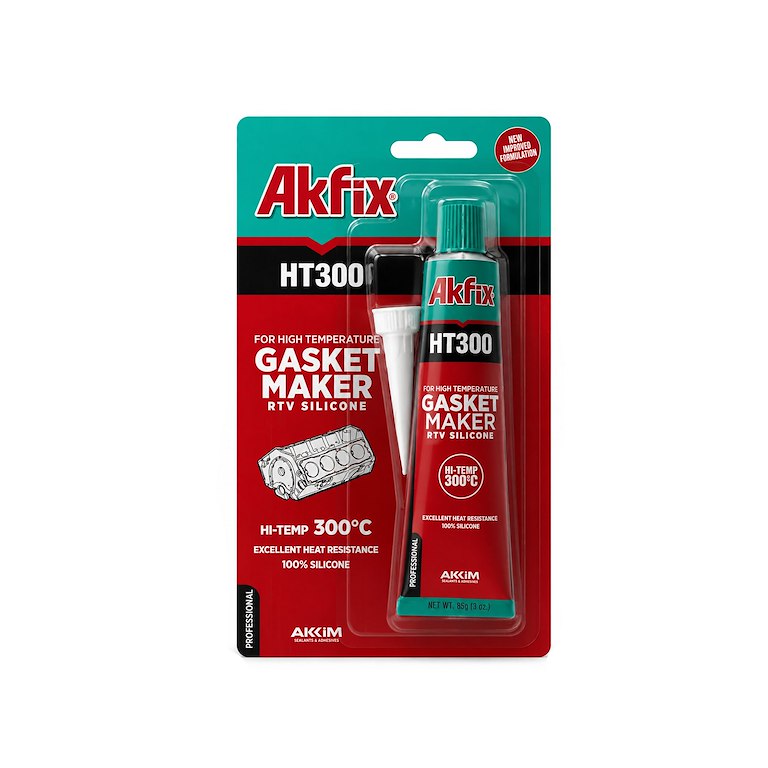 AKFIX HT300 silikon za visoke temperature 50 ml crvena