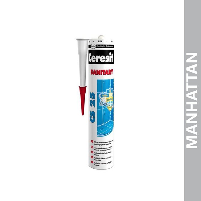 CERESIT CS25 sanitarni silikon 280ml menhattan