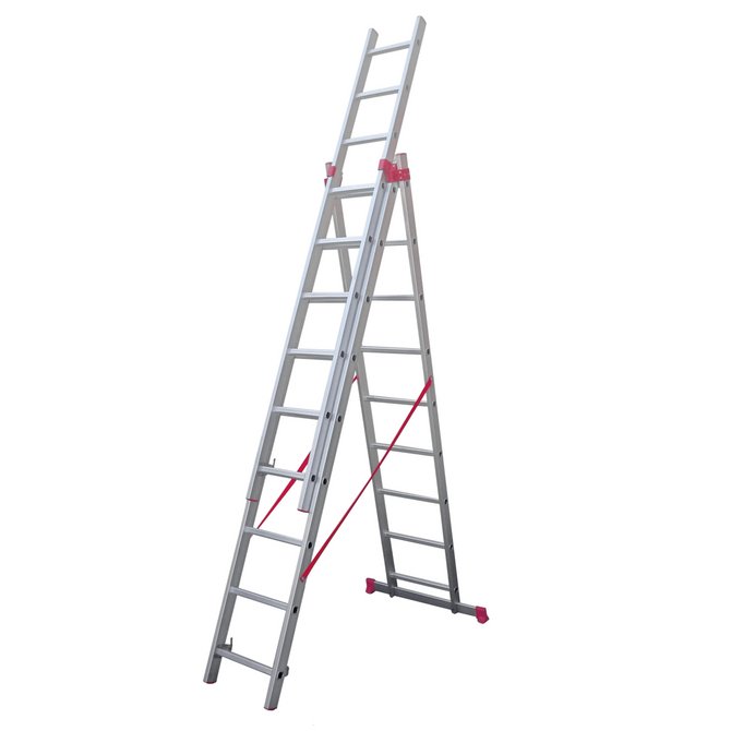 Aluminijumske merdevine 3 x 10 gazišta