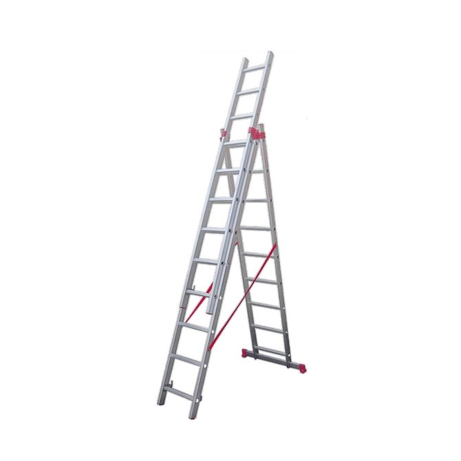 Trodelne aluminijumske merdevine 3x11 gazišta