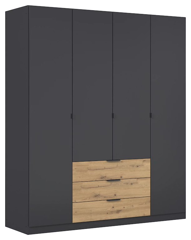 Boxxx ORMAR ZA ODEĆU grafitno siva, hrast artisan 181/210/54 cm