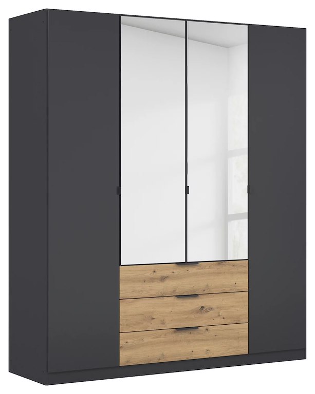 Boxxx ORMAR ZA ODEĆU grafitno siva, siva, hrast artisan 181/210/54 cm