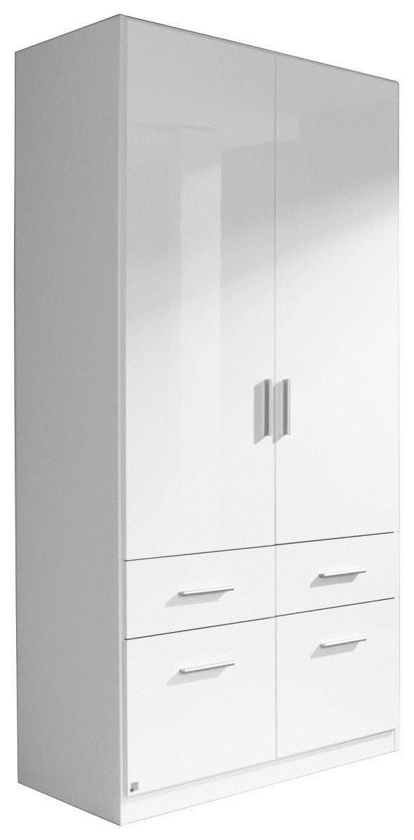 Carryhome ORMAR SA KLASIČNIM VRATIMA bela, bela visoki sjaj 91/197/54 cm