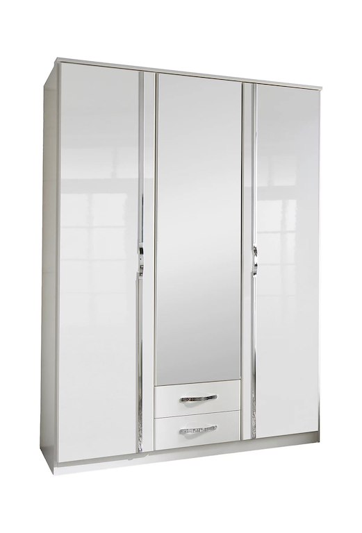 ORMAR SA KLASIČNIM VRATIMA bela, bela visoki sjaj 135/199/58 cm