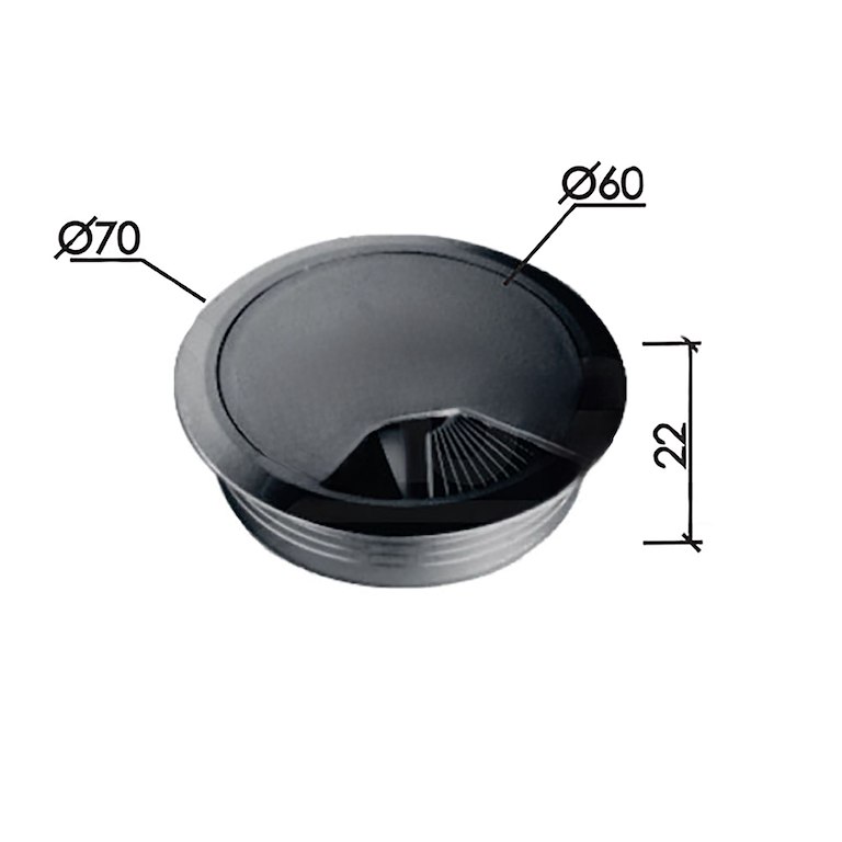 DABEL rozeta za kablove MA02 crna 0206117