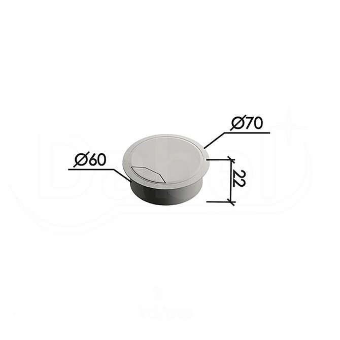 DABEL rozeta za kablove MA04 fi60/70/22mm DBP1 siva/bela