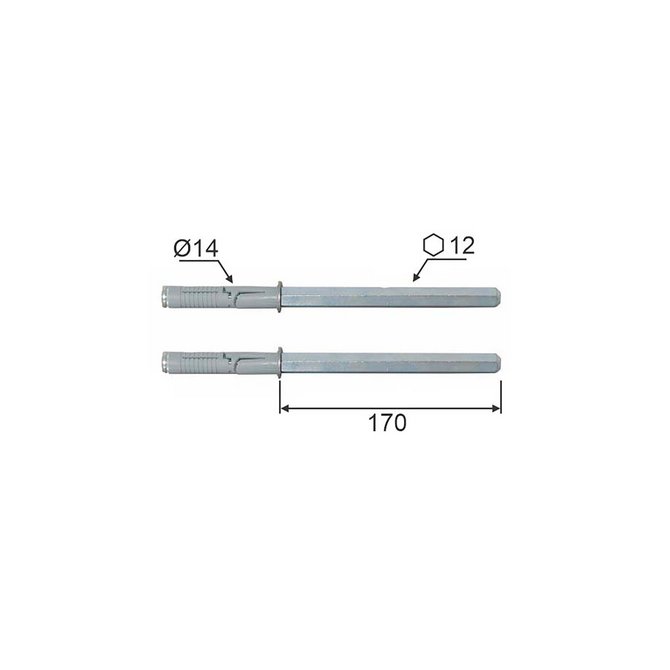 DABEL skriveni nosač police OK12x170/fi14mm (2kom) DBP1