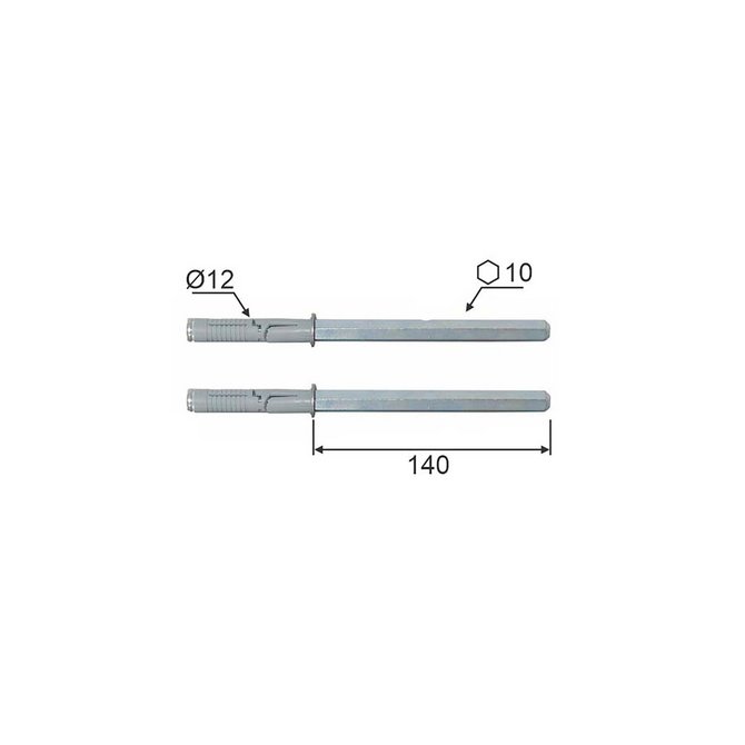 DABEL skriveni nosač police OK10x140/fi12mm (2kom) DBP