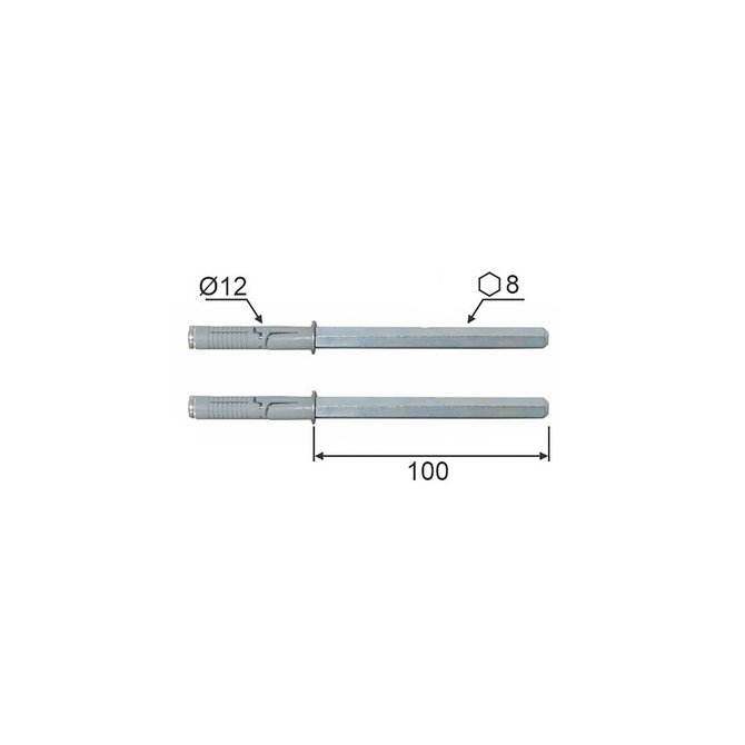DABEL skriveni nosač police OK8x100/fi12mm (2kom)