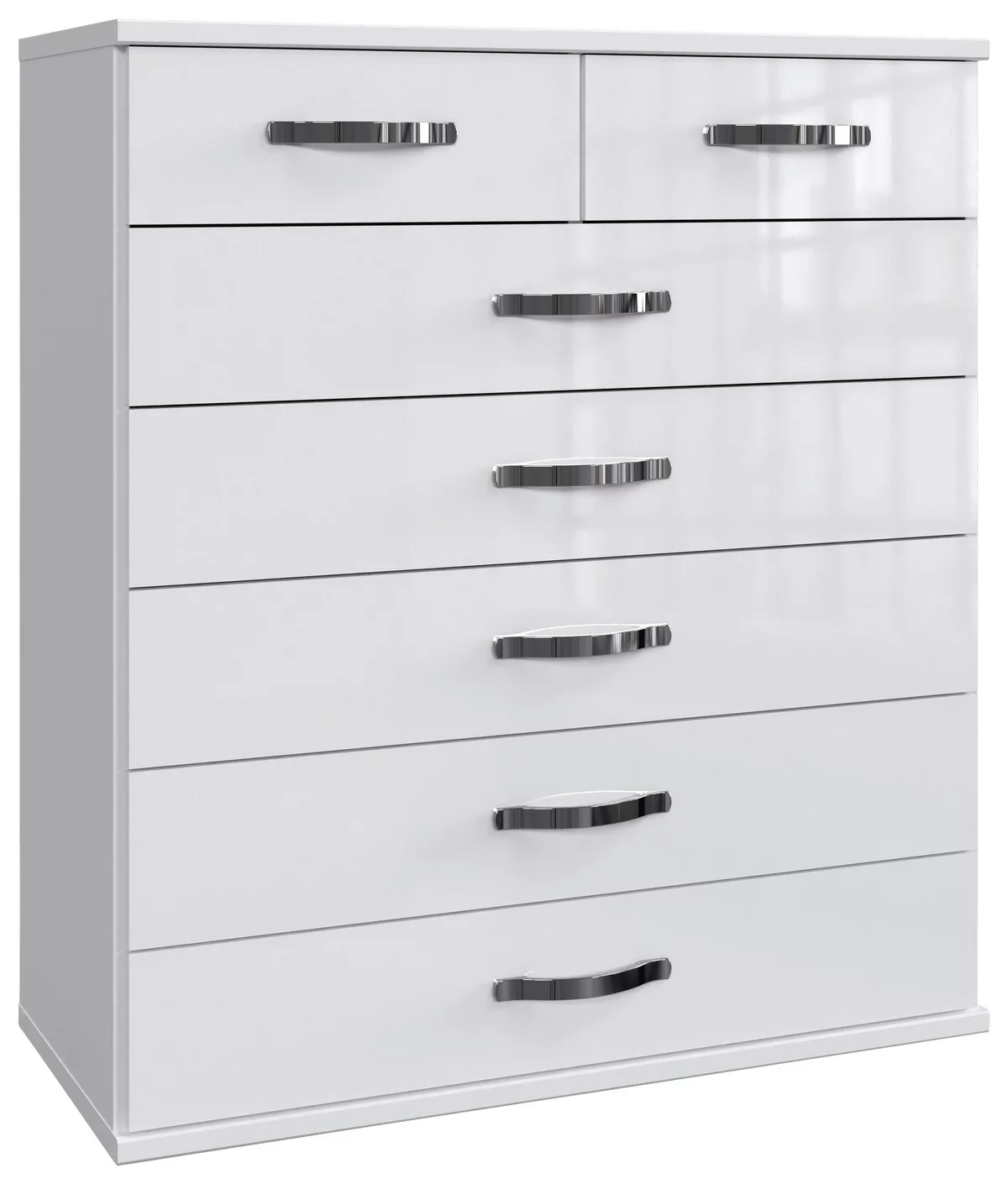 KOMODA 90/106/40 cm bela, bela visoki sjaj