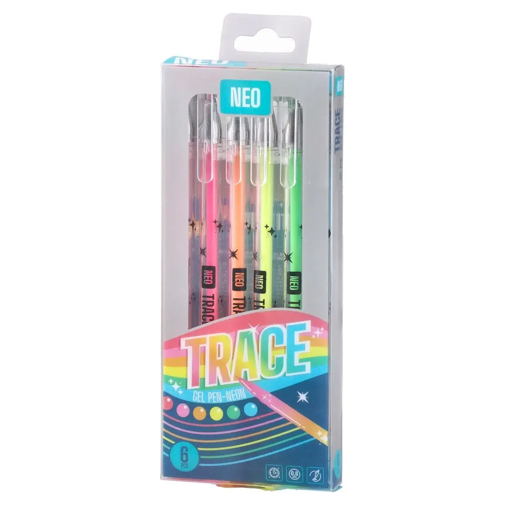 Sazio Neo Gel olovka Trace, Neon, 0.6mm, 6 komada
