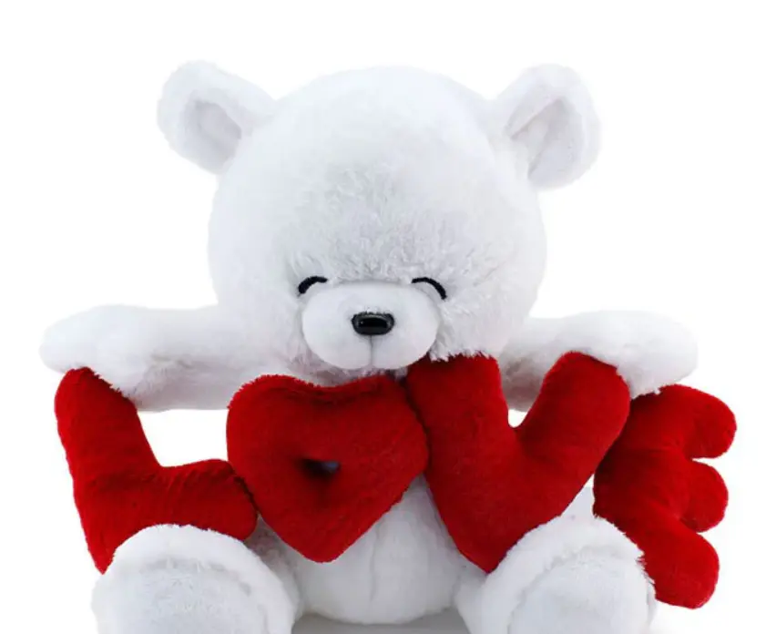 Kobig Pliš Plišani meda sa Love natpisom 40cm beli