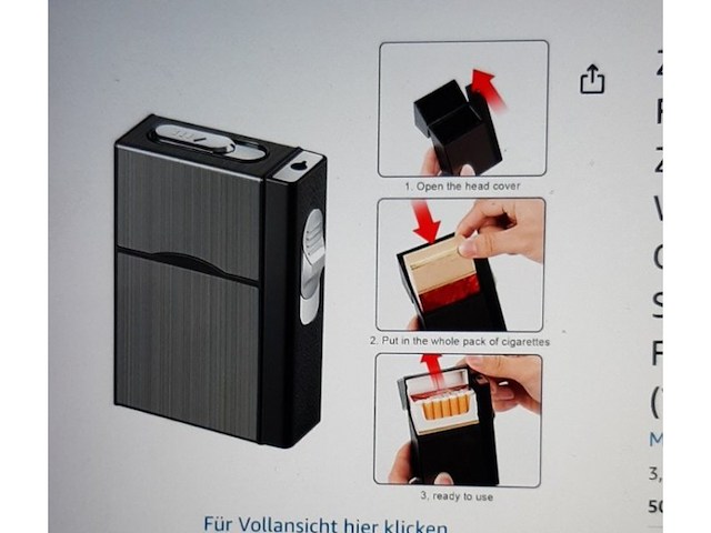 Tabakera(paklica)sa obicnim i elektricnim upaljacem