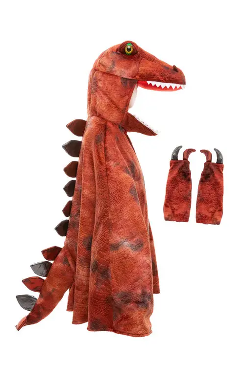 Great Pretenders Dečiji kostim T-Rex sa kandžama, Crveno-crni