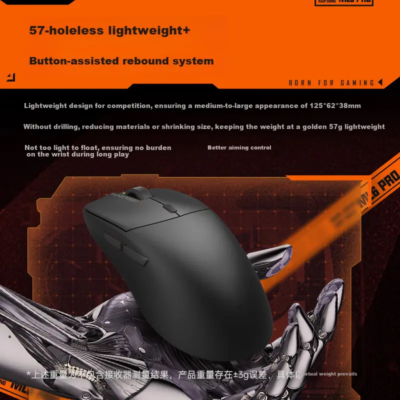 ThundeRobot Bežični gaming miš, 2.4GHz, Bluetooth, USB, Crni