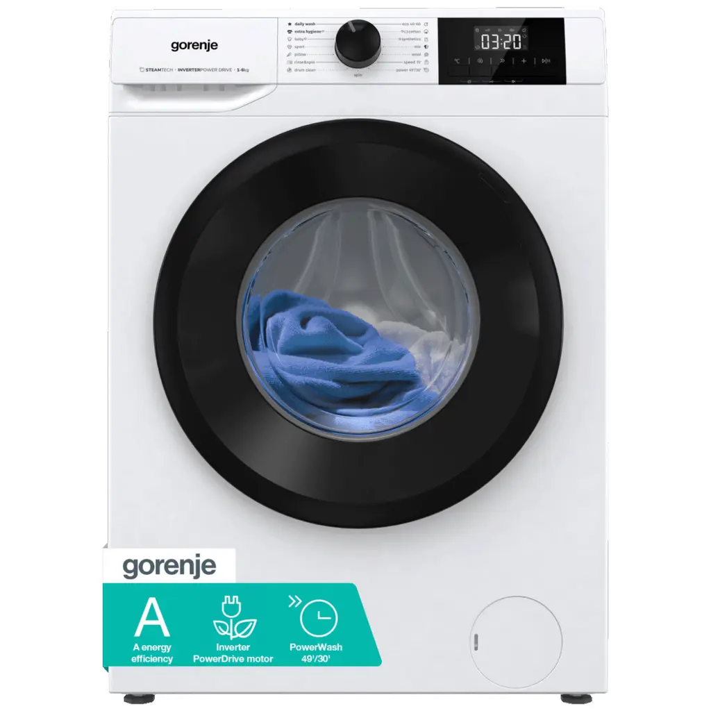 Gorenje mašina za pranje veša W3NGPI61SAS, 1000 obrtaјa u minuti, 6 kg veša, bela