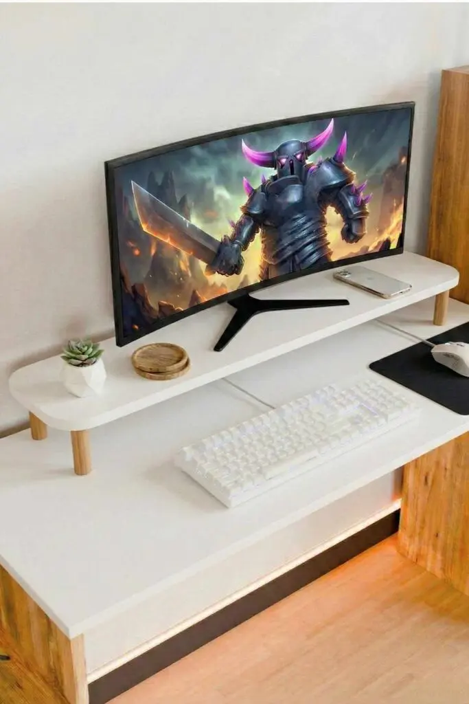 Hanah Home Postolje za monitor, Belo