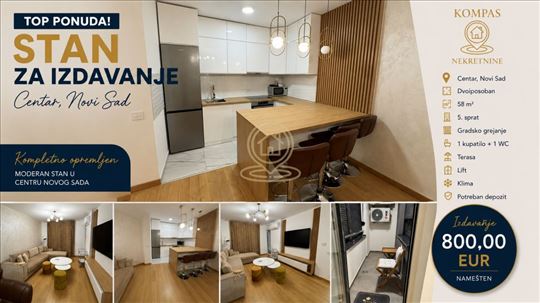 Top ponuda! Dvosoban stan 58 m², Centar, Novi Sad,