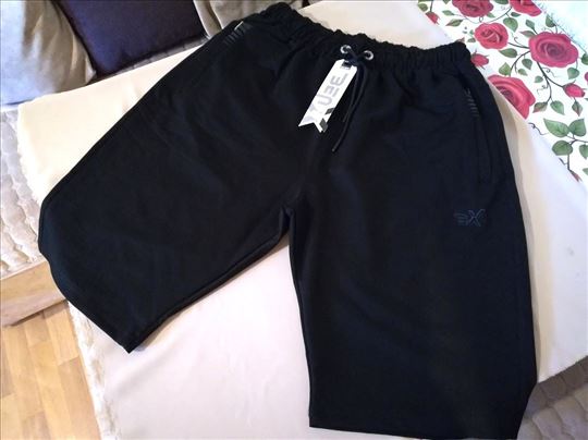 Kvalitetne muske pamucne bermude Benx 6XL Crne