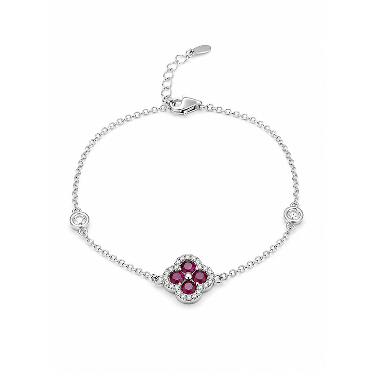 SCARLET FLOWER SILVER BRACELET