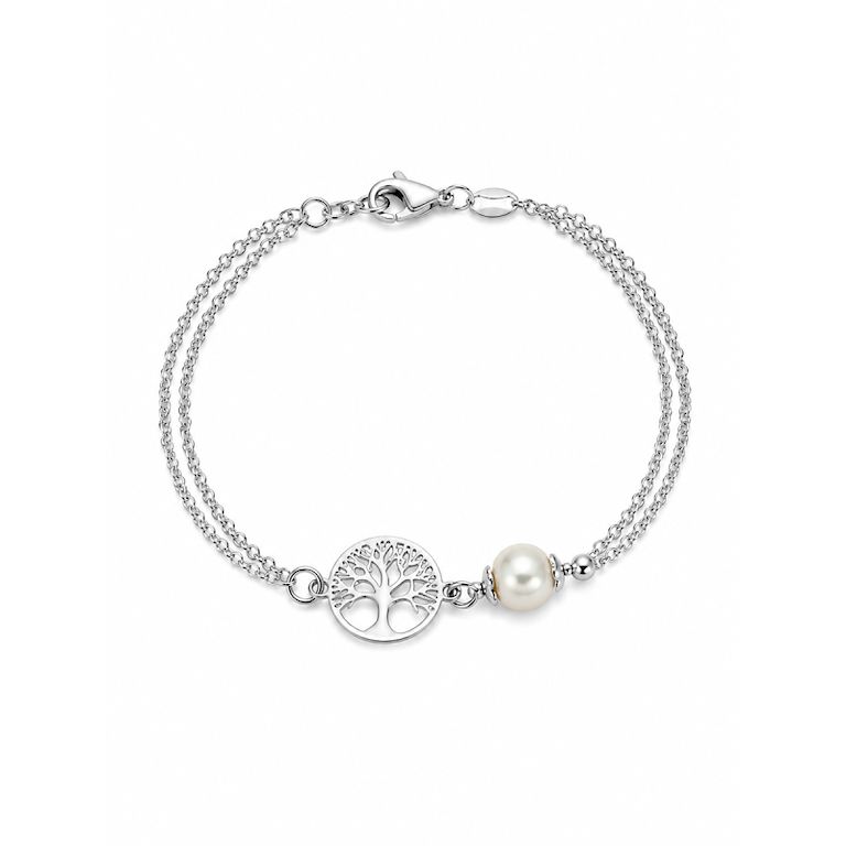 TREE OF LIFE SILVER BRACELET WITH PEARL