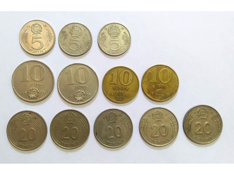 ** MAĐARSKA - LOT 5, 10 i 20 FORINTI ** - sve razl. god