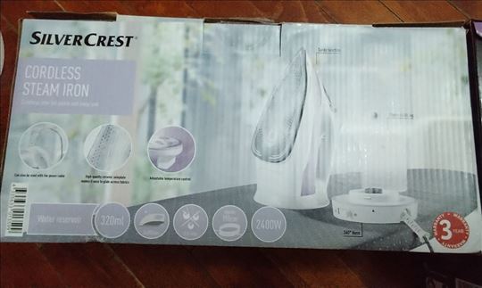 SilverCrest bežična pegla +EU adapter.