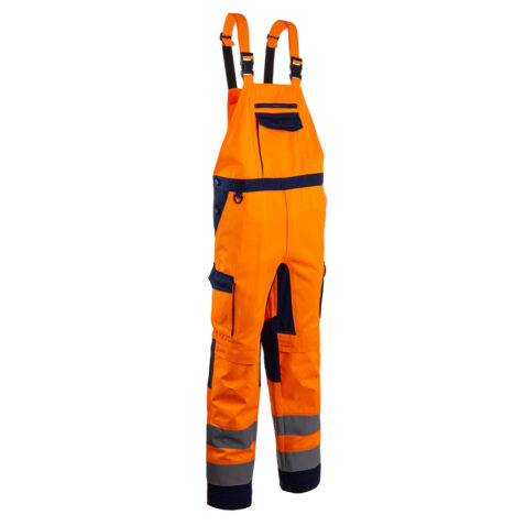 Signalizirajuće zaštitne Hi-viz farmer pantalone HIBANA narandasto-plave