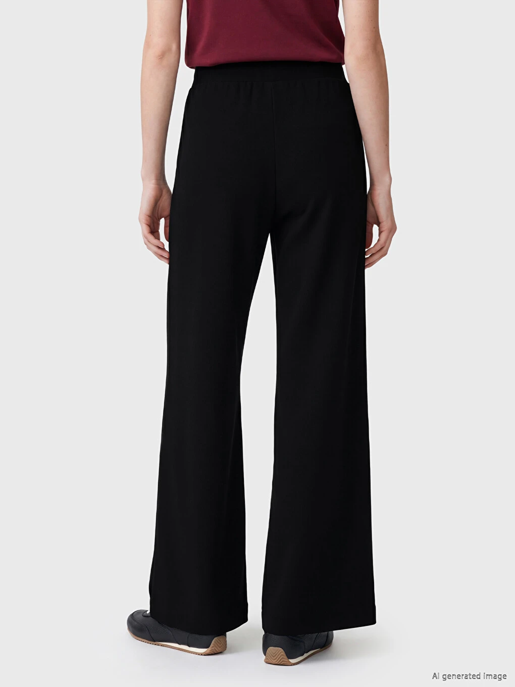 LCW Comfort Ženske Pantalone Od Krep Materijala Sa Elastičnim Strukom