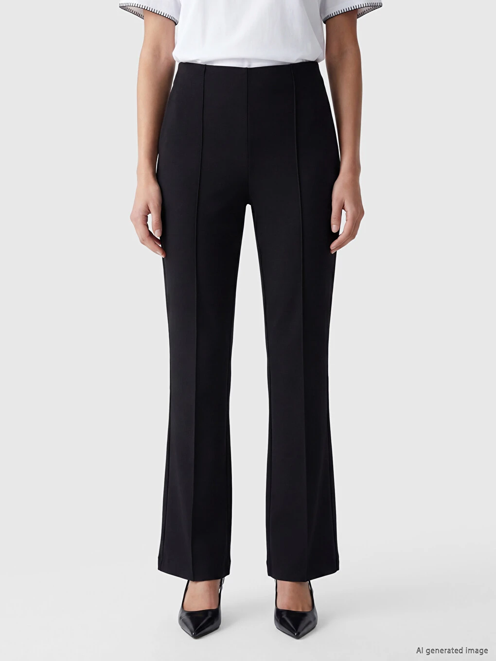 LCWAIKIKI Classic Ženske Pantalone Sa Visokim Strukom I Zvonastim Nogavicama