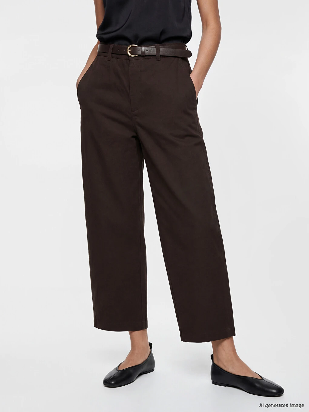 LCW Vision Kaišaste Širokih Nogavica Ženske Pantalone