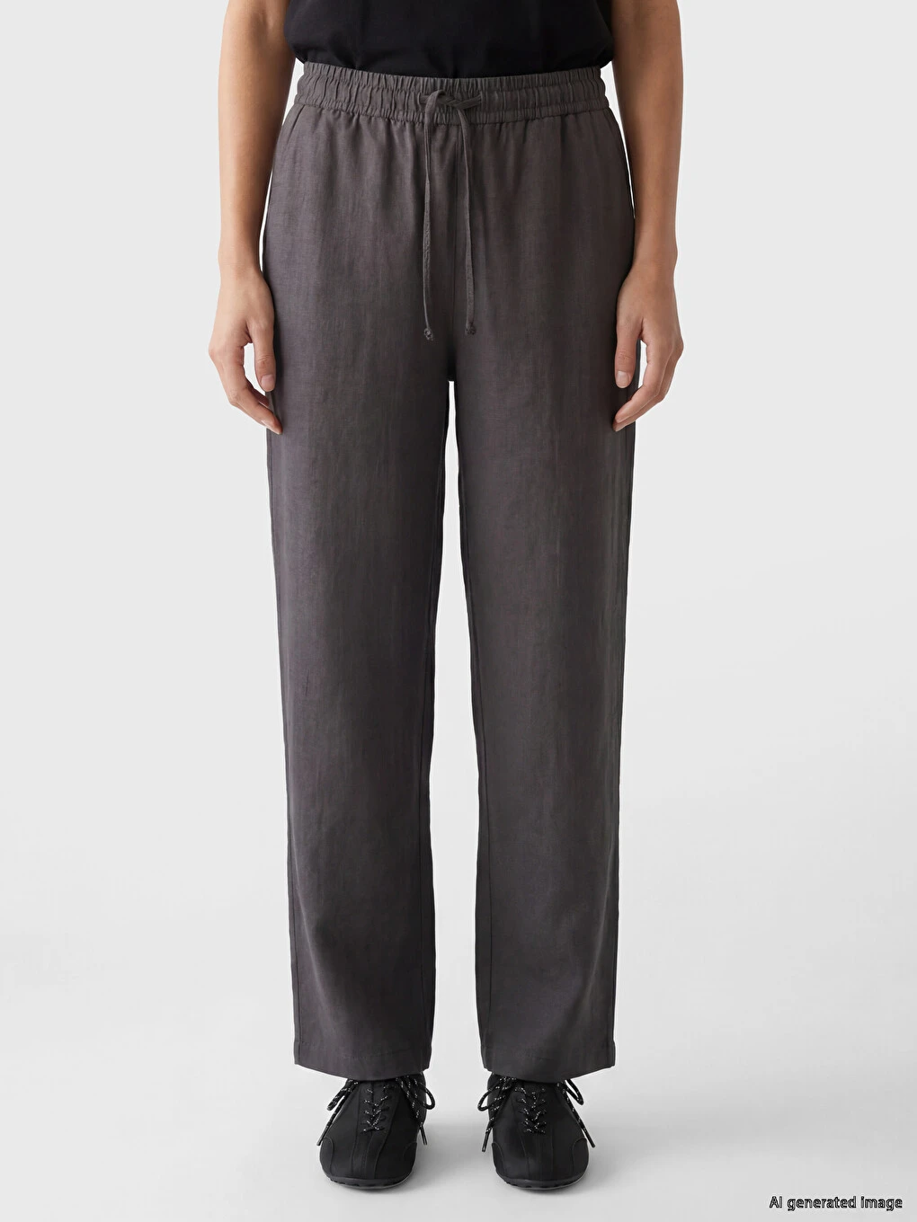 LCWAIKIKI Classic Elastični Struk Ženske 100% Lanene Pantalone