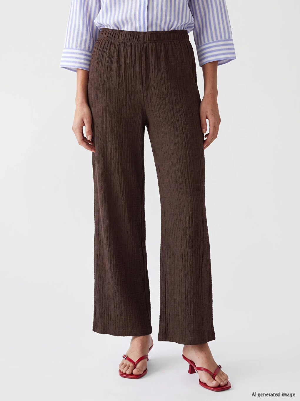 XSIDE Elastični Struk Teksturirane Ženske Pantalone