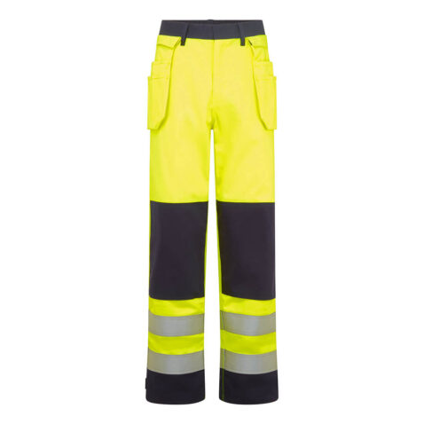 Bizflame Work visokovidljive Contrast vatrootporne pantalone sa tregerima i holster džepovima